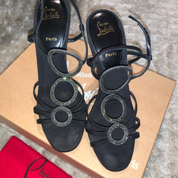 Christian Louboutin | Shoes | Christian Louboutin Black Crystal Heels ...